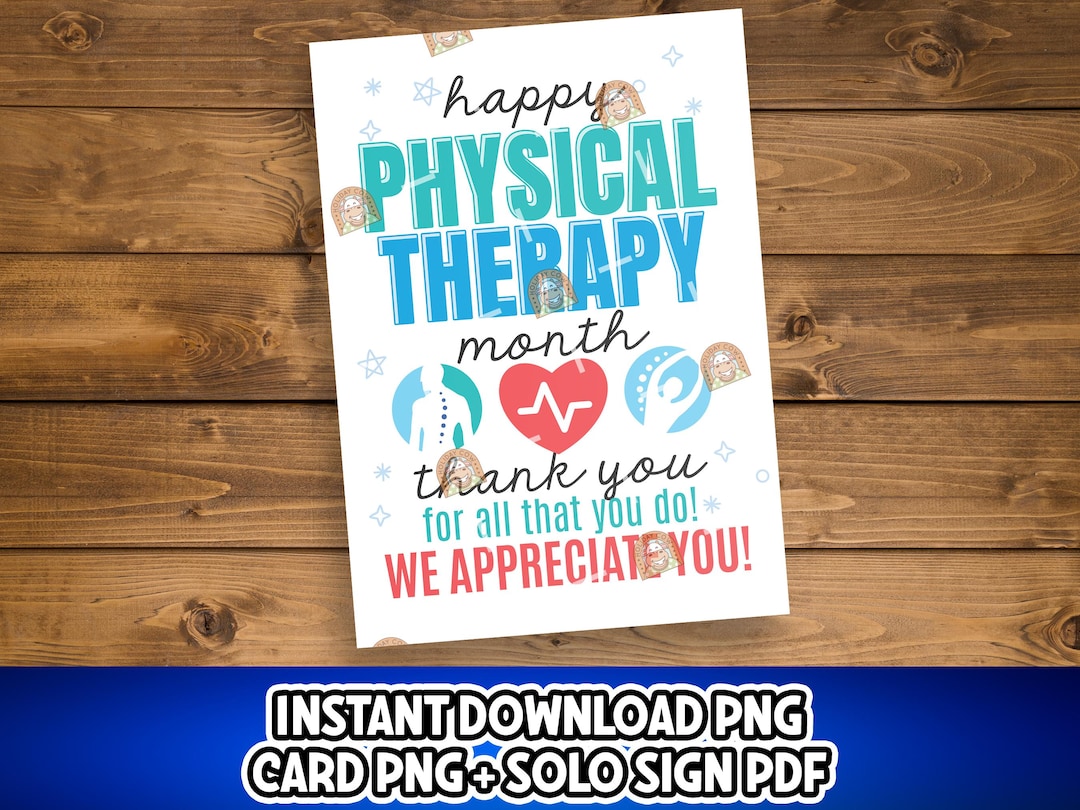 National Physical Therapy Month Card Printable, Physical Therapists ...