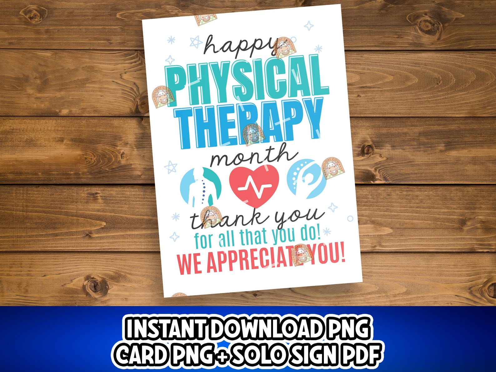 National Physical Therapy Month Card Printable, Physical Therapists ...