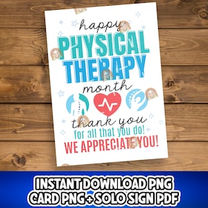 National Physical Therapy Month Card Printable, Physical Therapists ...