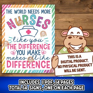 Nurses Week Signs Printable, Happy Nurses Week Decor, Nurse ...
