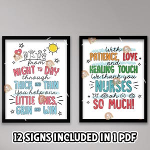 Pediatric Nurses Week Sign Printable, Thank You Pediatric Nurse Gift ...