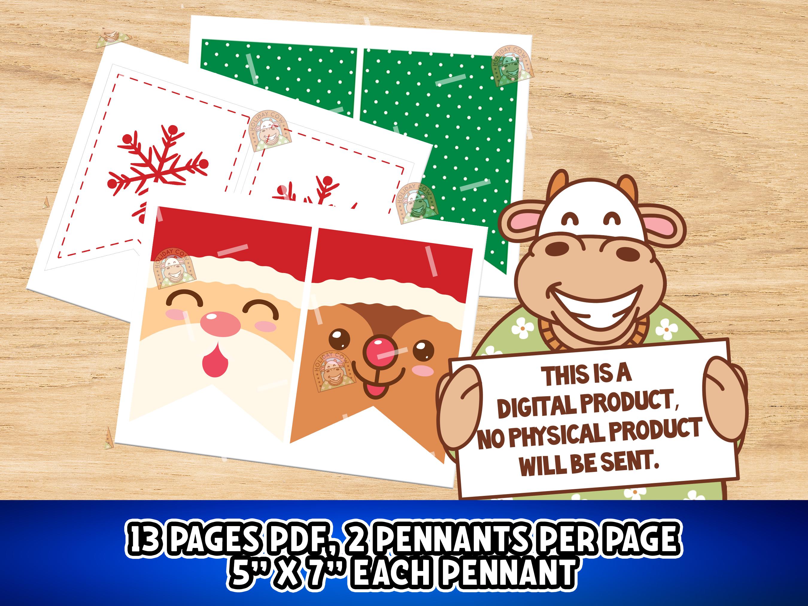 Happy Holidays Banner Printable, Happy Holidays Bunting for Christmas ...
