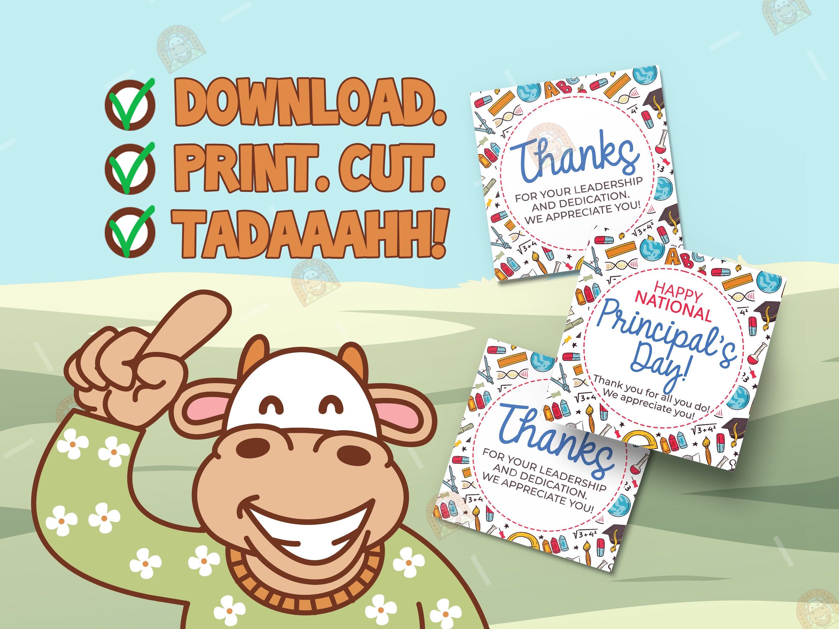 School Principal Gift Tag, Printable Principal Appreciation Tag ...