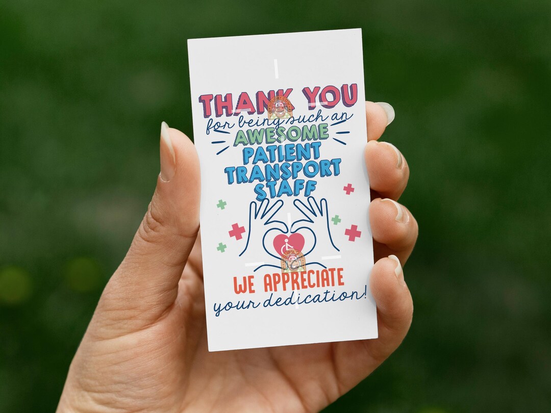 Patient Transport Week Tags Printable, Thank You Patient Transporter ...