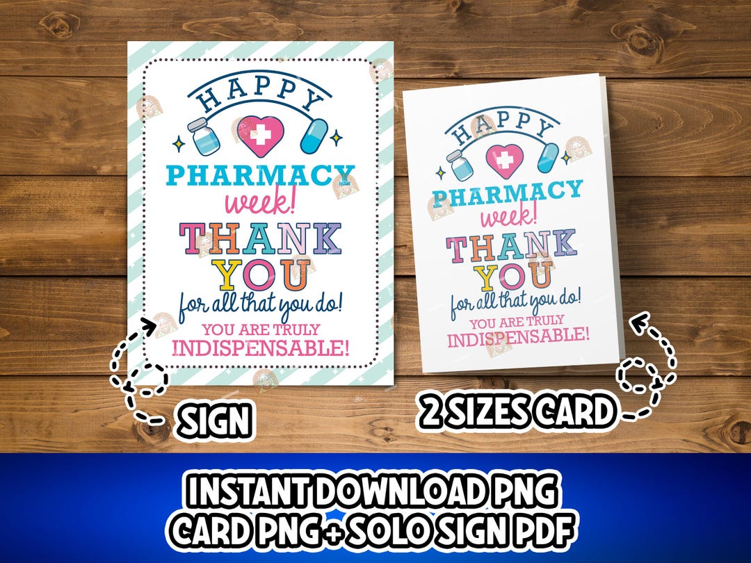 Pharmacy Week Sign Printable, Pharmacy Week Card, Happy Pharmacy Week ...