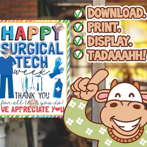 Surgical Tech Week Signs Printable Bundle, Surgical Tech Appreciation ...