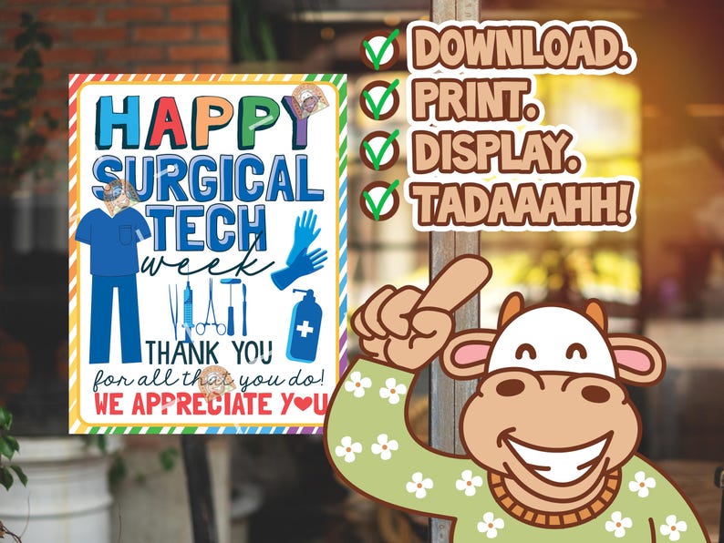Surgical Tech Week Signs Printable Bundle, Surgical Tech Appreciation ...