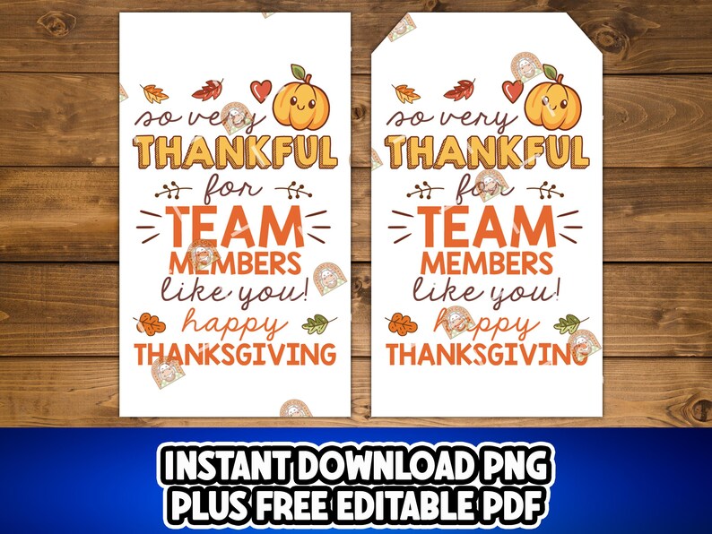 Thanksgiving Coworker Thank You Gift Tag, Printable Thanksgiving Favors ...
