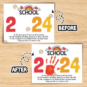 First Day of School Handprint Craft Printable, Back to School Handprint ...