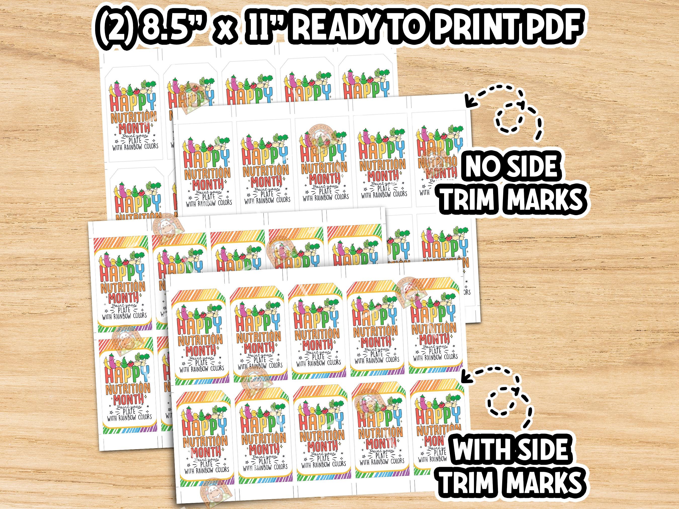 Nutrition Month Gift Tag Printable, School Nutrition Month Tag ...