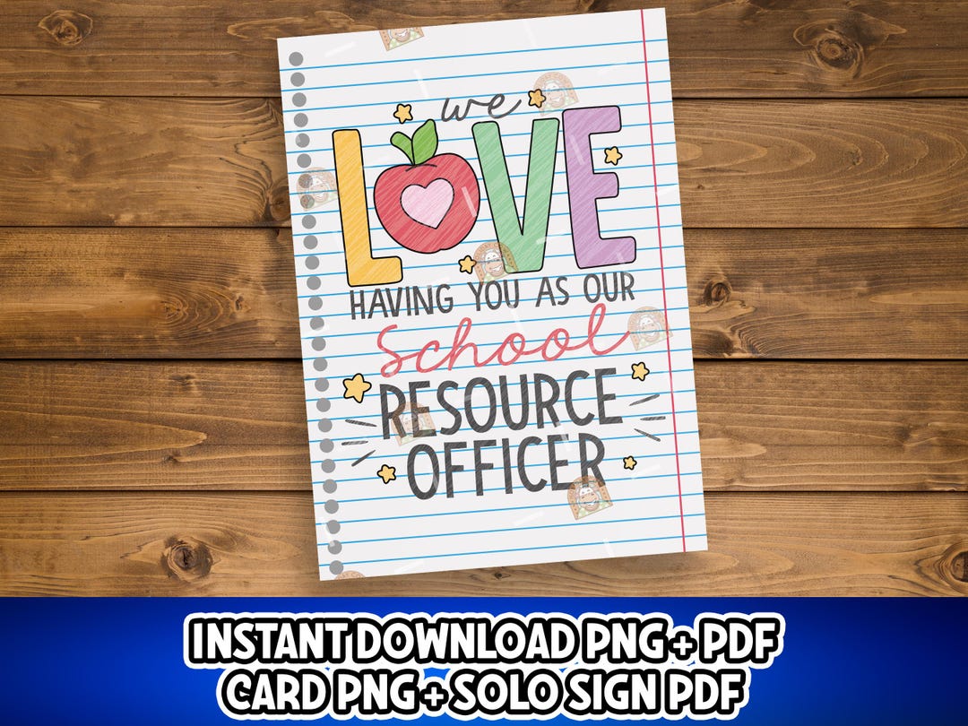 School Resource Officer Gift, School Officer Card Printable, School ...
