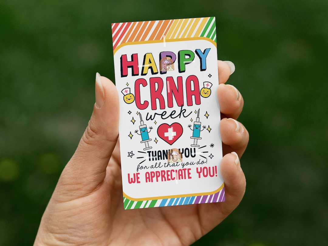 CRNA Week Gift Tag Printable, Nurse Anesthetist Week Gift Tag, Srna ...