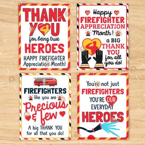 Firefighter Appreciation Month Signs, Printable Firefighters Signs ...