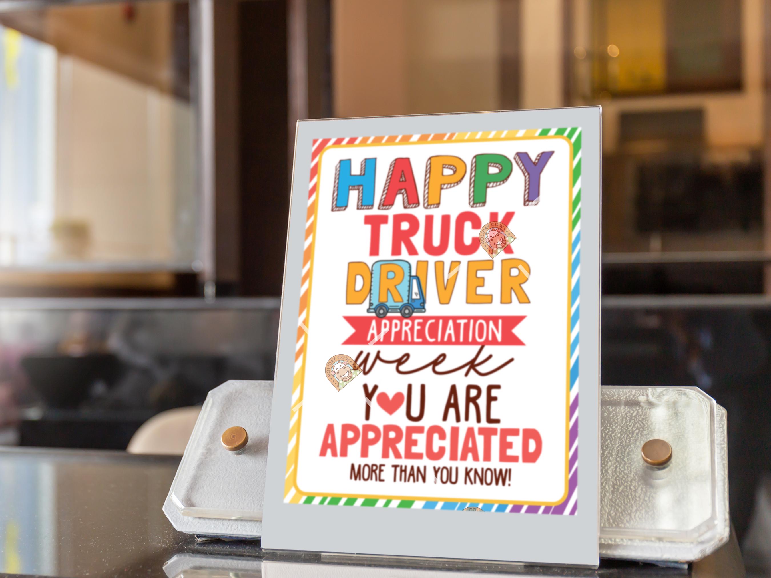 Truck Driver Appreciation Week Card Printable, Truck Driver ...
