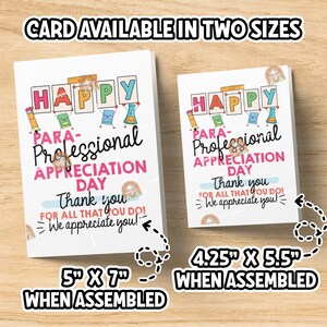 Paraprofessional Day Gift Printable, Para Professional Day Card ...