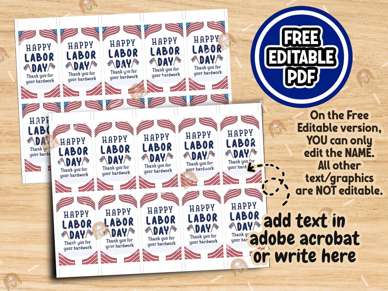 Labor Day Tags, Happy Labor Day Printable Tags, Labor Day Gift Tags ...