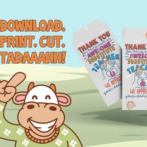 Substitute Teacher Gift Tag Printable, Substitute Teacher Tag ...