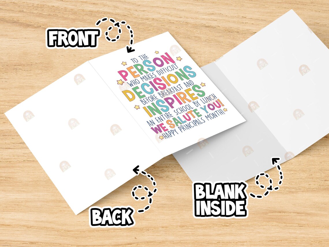 Principals Month Gift, Printable Principal Appreciation Card, School ...