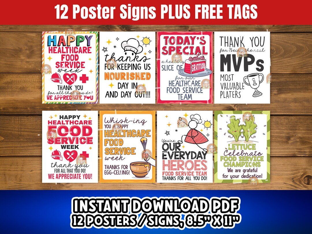 Healthcare Food Service Week Signs Printable, Healthcare Food Service ...