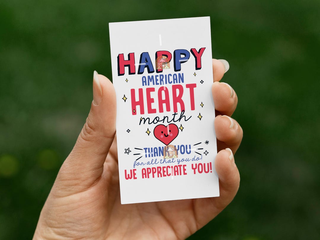 American Heart Month Tag Printable, American Heart Month Gift Tag ...
