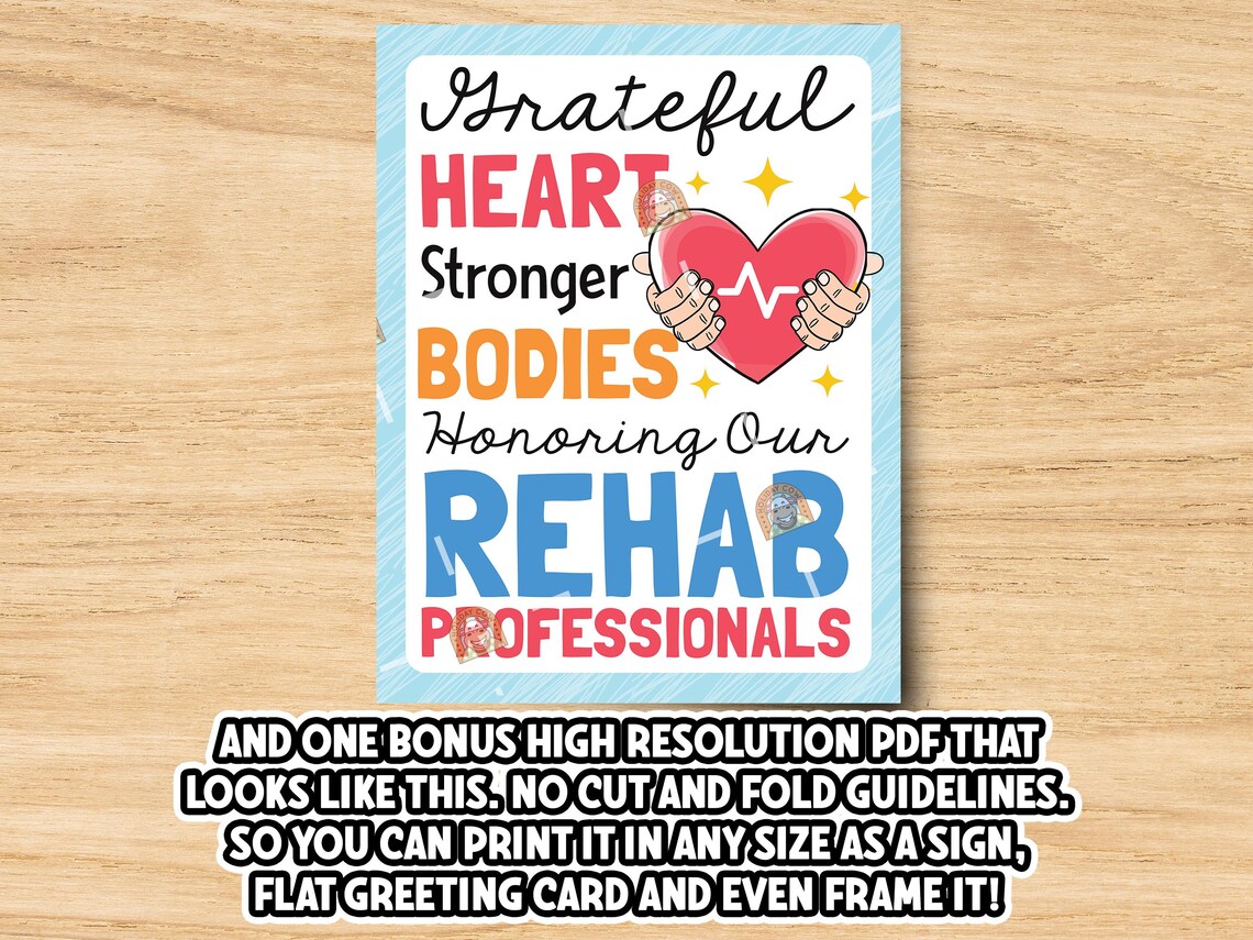 National Rehabilitation Week Card Printable, Happy Rehab Week Sign ...