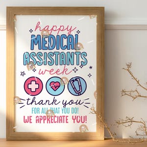 Medical Assistant Week Sign Printable, Medical Assistant Gift, Happy MA ...