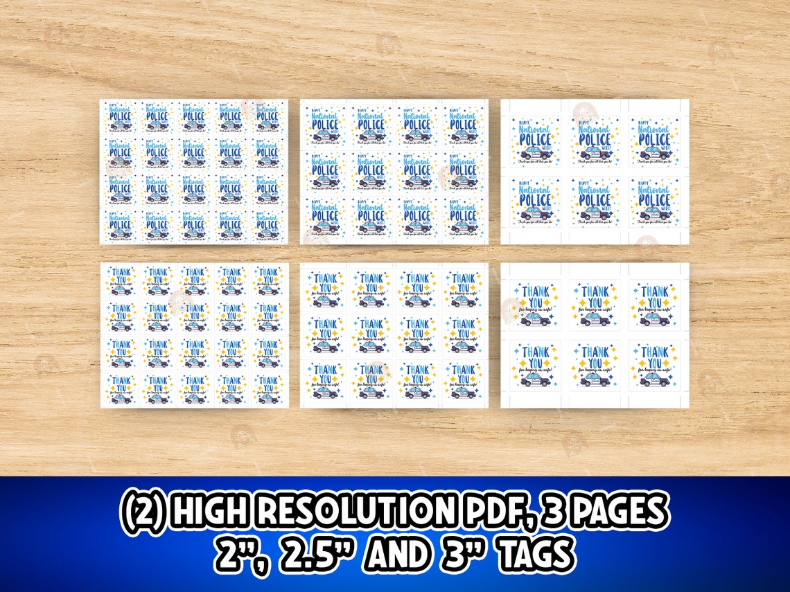 Police Week Tags Printable, National Police Officers Week Gift Tag ...