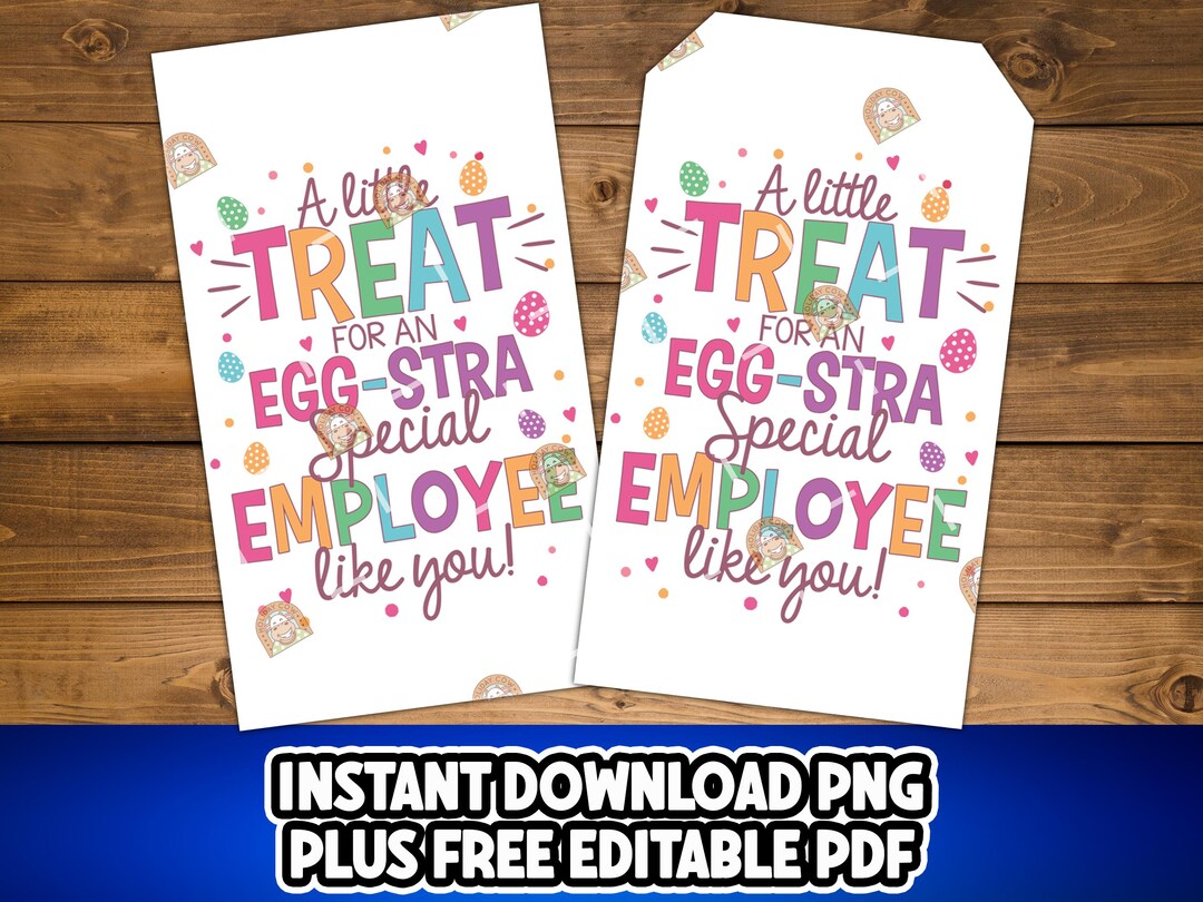 Easter Tags for Employee Printable, Staff Easter Employee Gift Tags ...