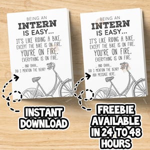 Intern Card, Printable Funny Card for Intern, Intern Day Gift, Intern ...