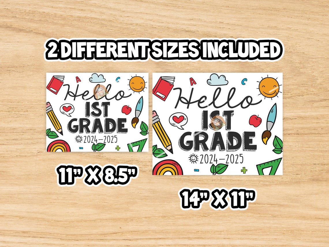 First Day of 1st Grade Sign, First Day of School Sign Printable, Back ...