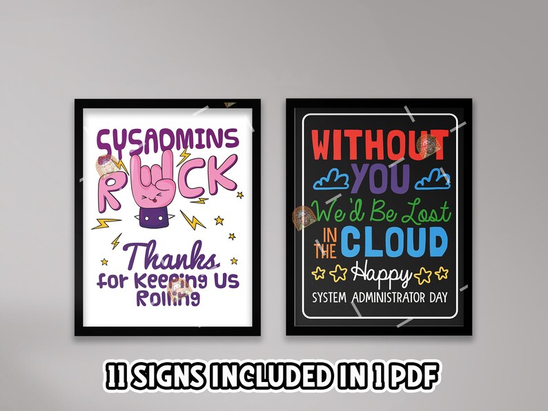 Sysadmin Sign Bundle, Printable System Administrator Day Poster ...