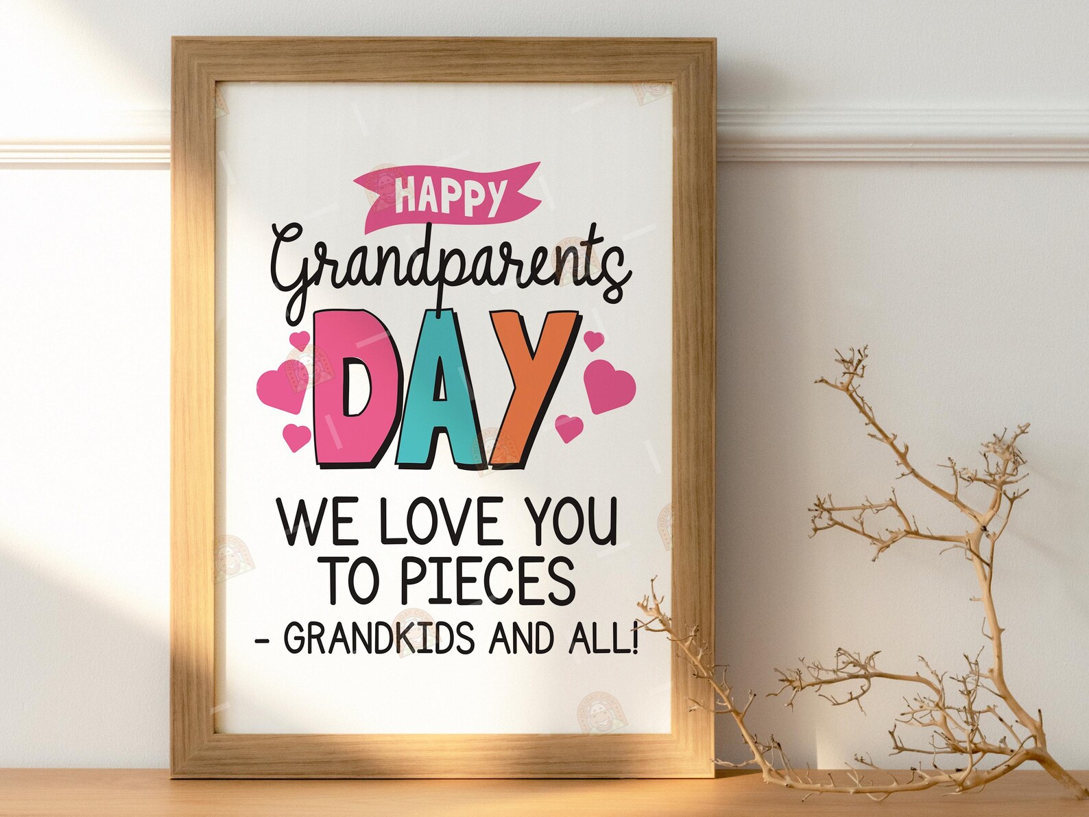 Happy Grandparents Day Sign Printable, We Love Our Grandparents Gift ...