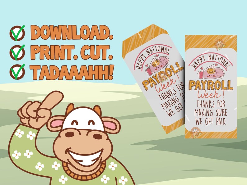 Funny Payroll Week Gift Tags Printable, National Payroll Week Tag ...