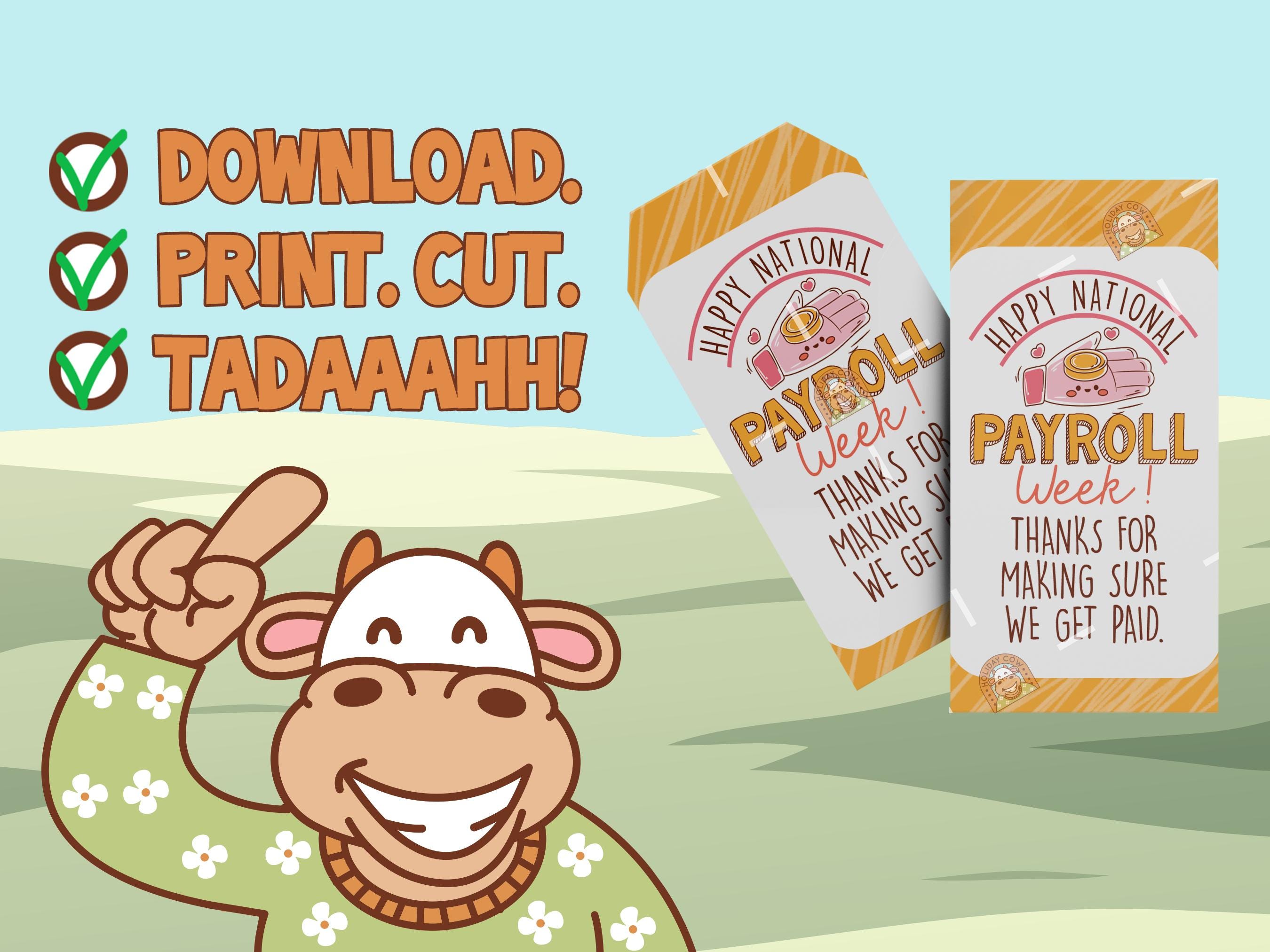 Funny Payroll Week Gift Tags Printable, National Payroll Week Tag ...