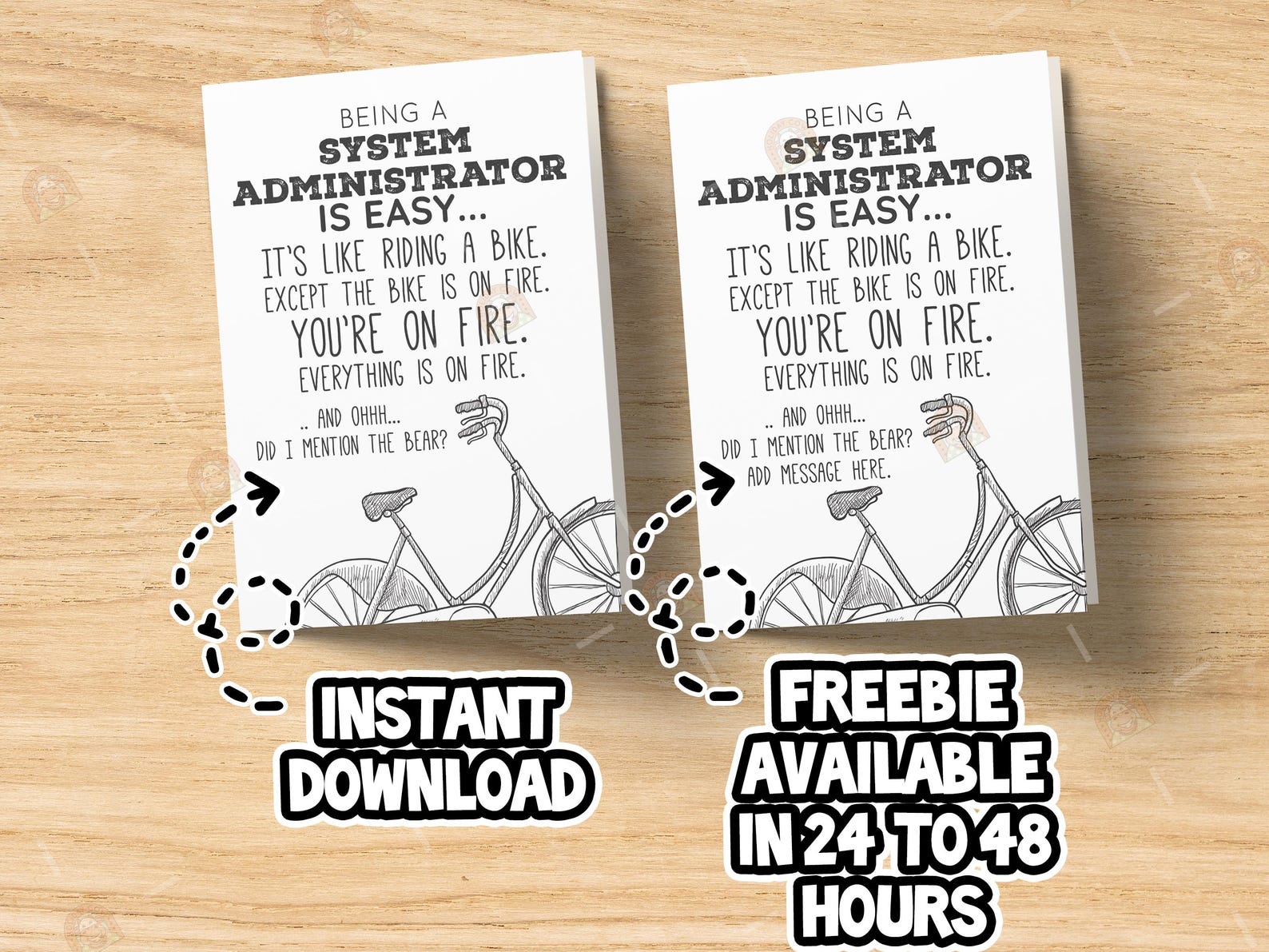 Sysadmin Gift, System Administrator Day Card Printable, System Admin ...