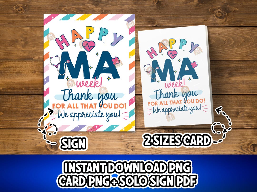 MA Week Gift, Medical Assistant Week Card, Printable MA Week Card ...