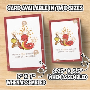 Lunar New Year 2025 Card Printable, Year of the Snake, Punny Chinese ...