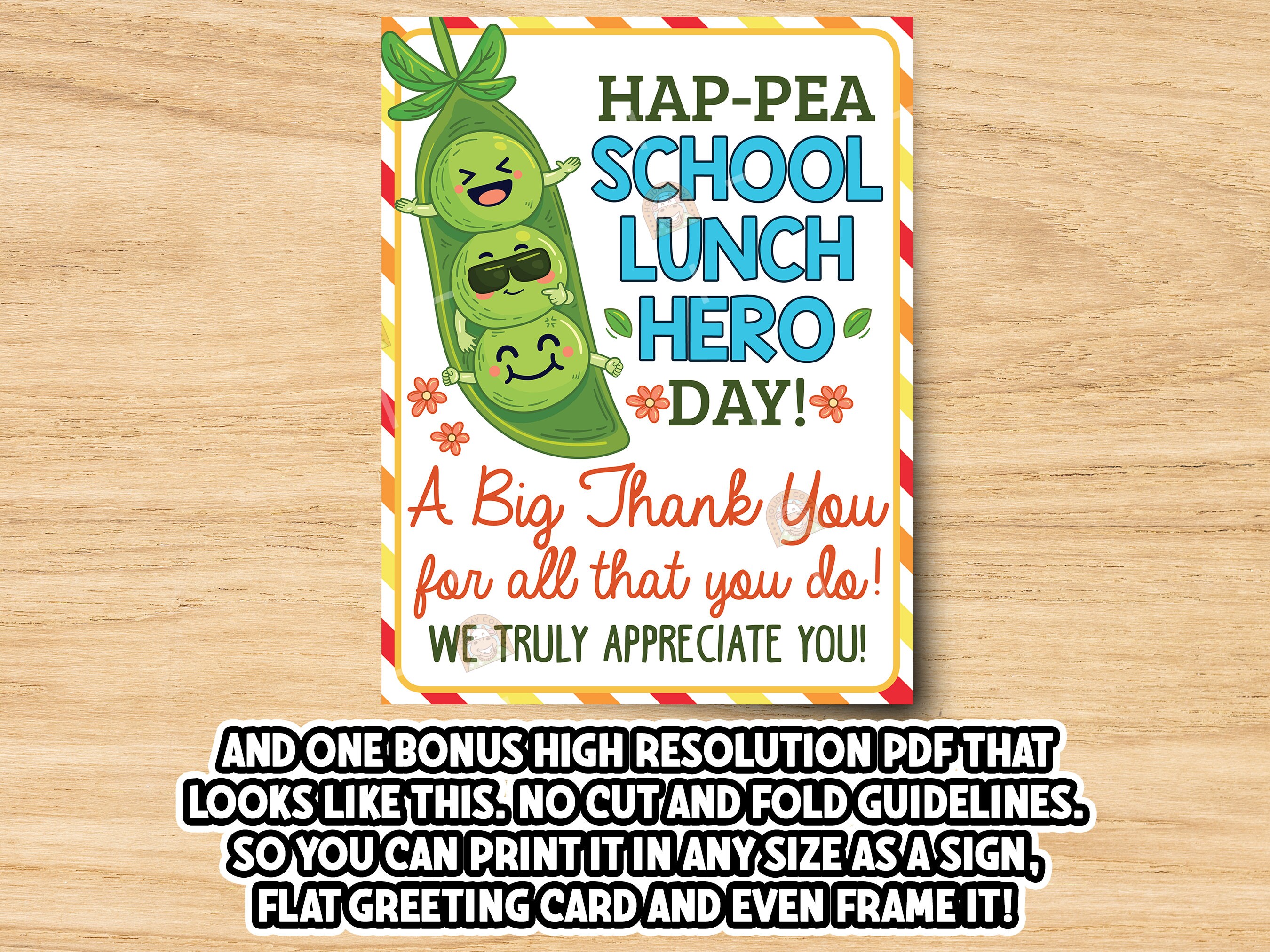 School Lunch Hero Day Card Printable, School Lunch Hero Day Sign ...