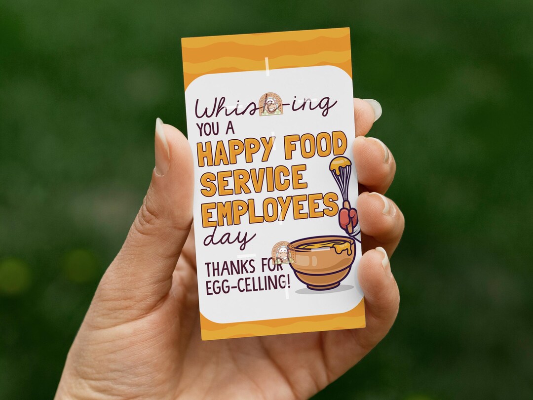 Food Service Worker Appreciation Gift Tag Printable, National Food ...