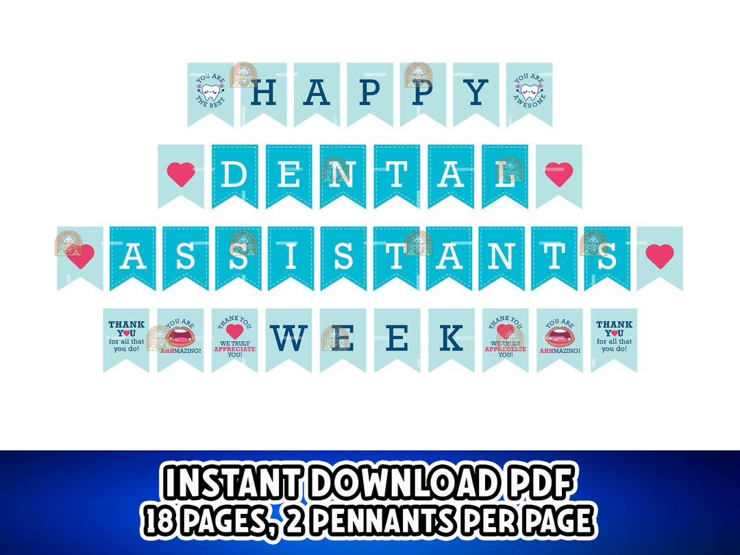 Dental Assistant Week Banner Printable, Dental Assistant Week Sign ...