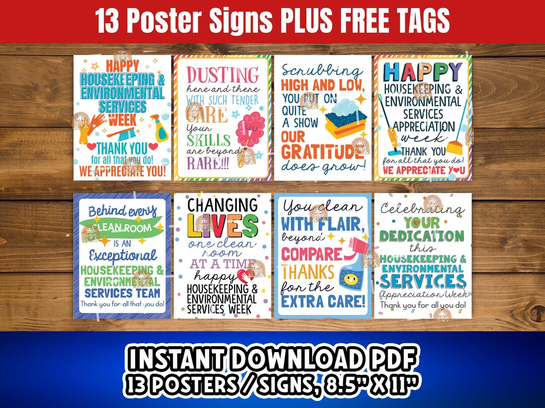 Housekeeping & Environmental Services Appreciation Week Sign Printable ...