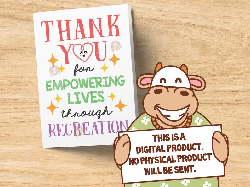Recreational Therapists Card Printable, National Therapeutic Recreation ...