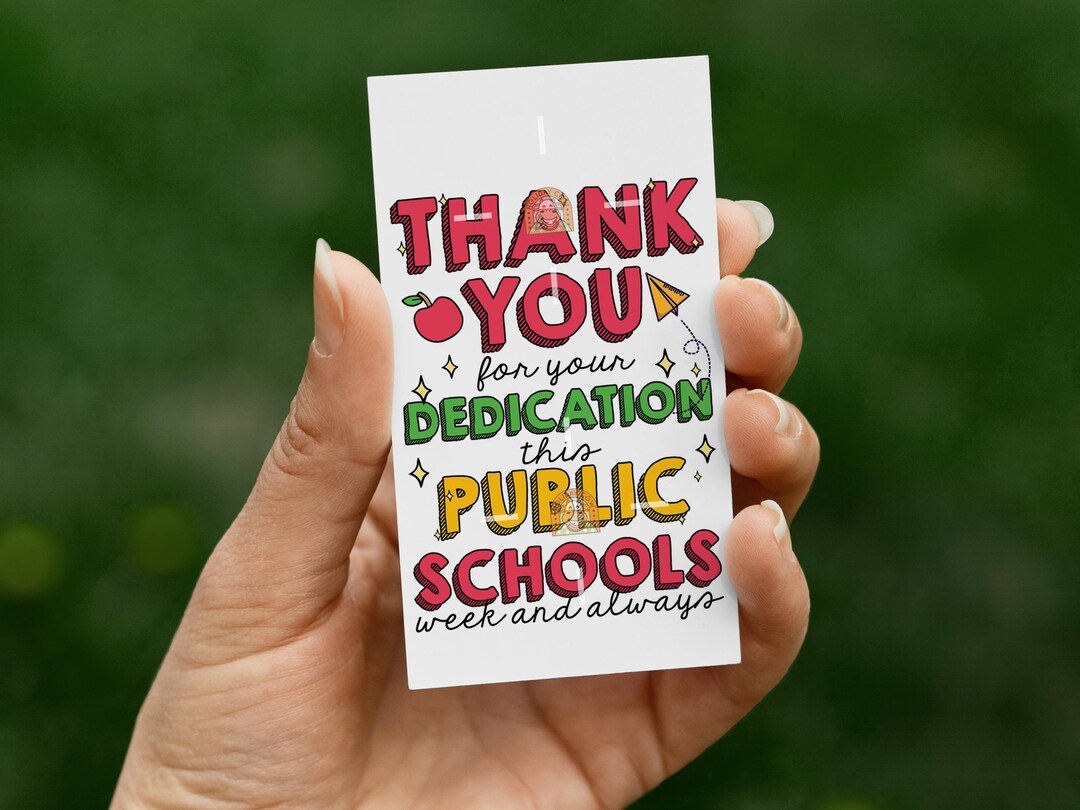 Printable Public Schools Week Tag, Public Schools Week Gift Tag, Public ...