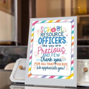 SRO Appreciation Gift, Printable School Resource Officers Day Gift ...