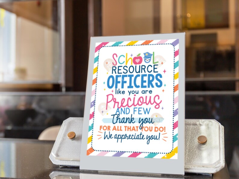 SRO Appreciation Gift, Printable School Resource Officers Day Gift ...