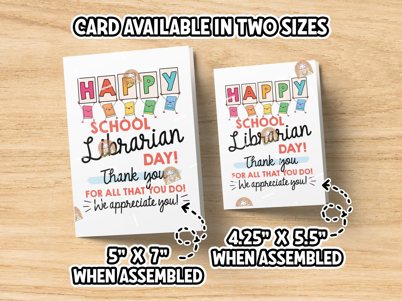 School Librarian Day Gift, Printable School Librarian Day Card, Thank ...