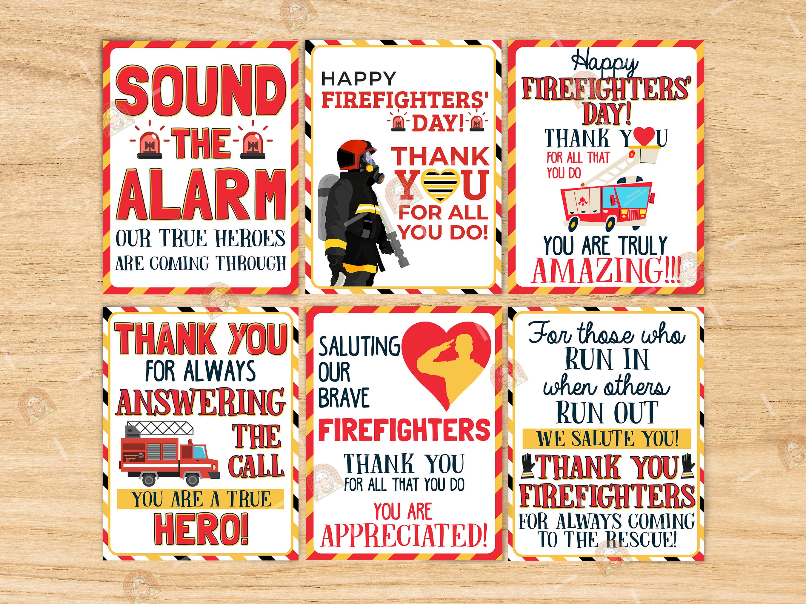 Firefighters Signs Set of 10, Printable Firefighters Poster ...