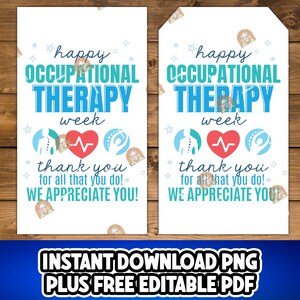 Occupational Therapy Tags Card Printable, Occupational Therapists Gift ...
