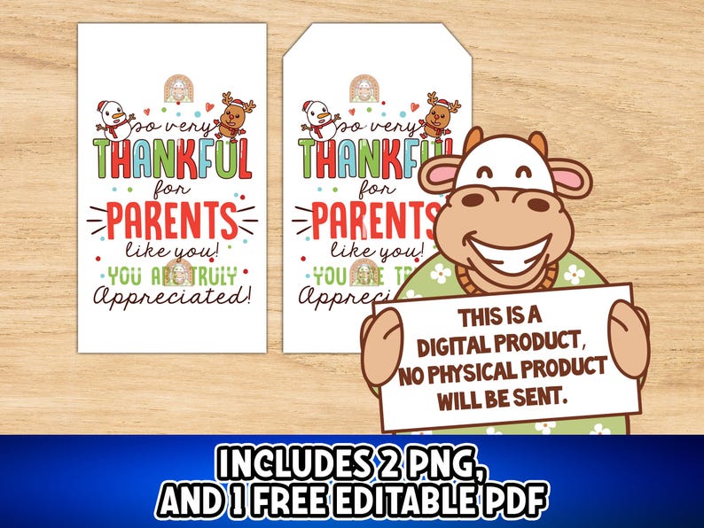 Christmas Labels Printable, Parents Thank You Gift Tag, PTA Holiday ...
