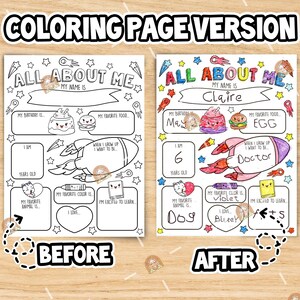 All About Me Printable, Kindergarten All About Me Activity Sheet, Get ...